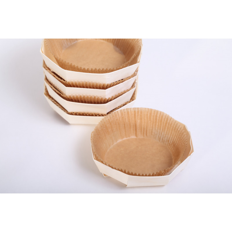 Bakeable octagonal wooden basket with paper inlay - Weekend Bakery