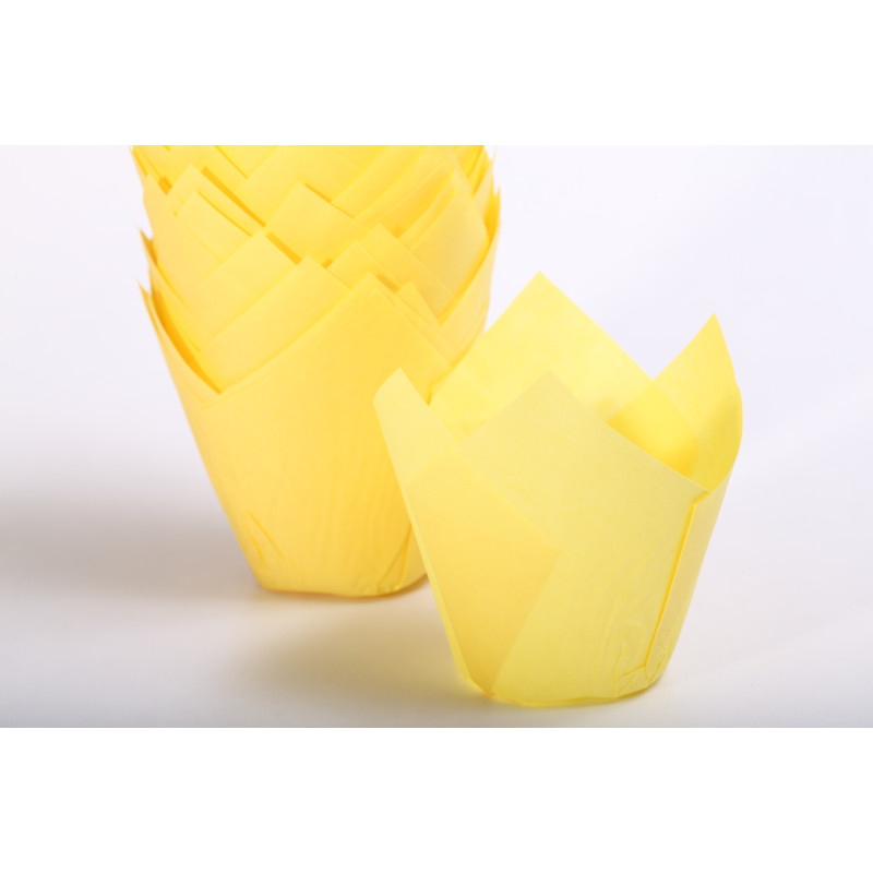 Tulip muffin cups Fresh Yellow - Bottom Ø 5cm / 2 inches - Weekend Bakery
